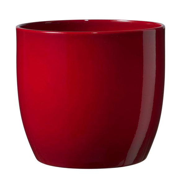5.1" Red Ceramic Basel Full Color Pot - Garden Your Way