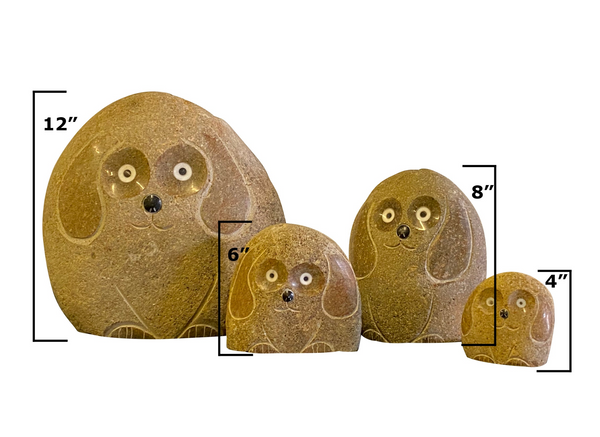 Family of Boulder Stone Dogs-4 Pcs | Backyard– Garden Your Way - Garden ...
