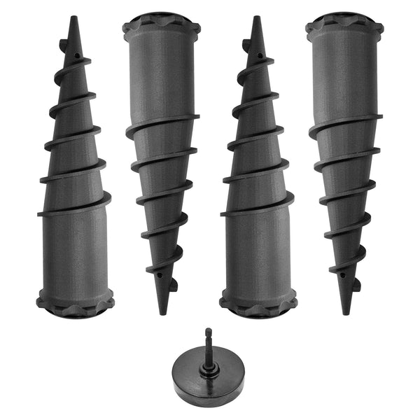 Ground Spike Anchor Kit – 4-Pack with Drill Chuck, Rust-Proof - Garden ...
