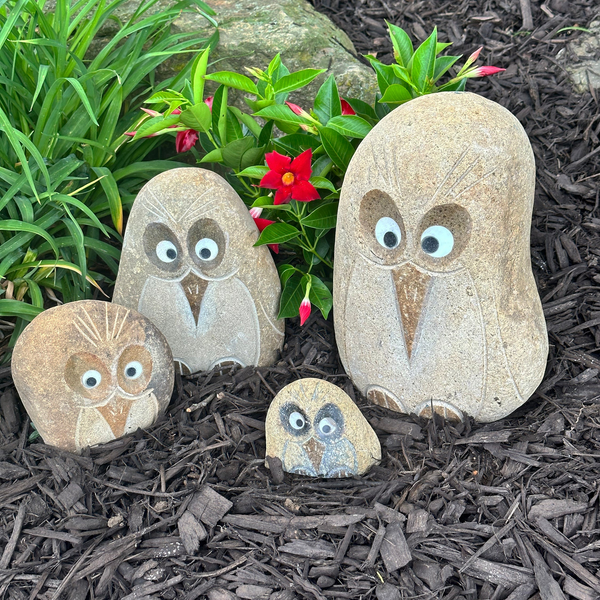 Family of Boulder Stone Angry Birds-4 pcs | Backyard– Garden Your Way ...