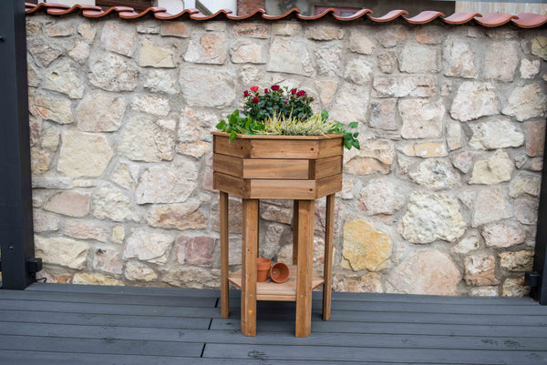 Hexagonal Wooden Raised Flower Bed 38"H | Raised Beds–Garden Your Way ...