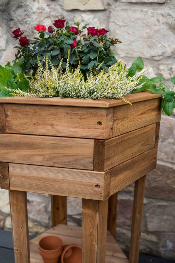 Hexagonal Wooden Raised Flower Bed 38"H | Raised Beds–Garden Your Way ...