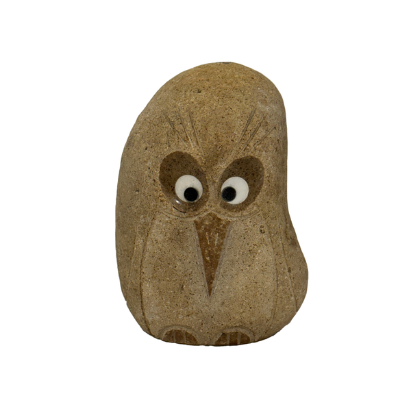 Hand Carved Natural Granite 12"H Boulder Stone Angry Bird - Garden Your Way